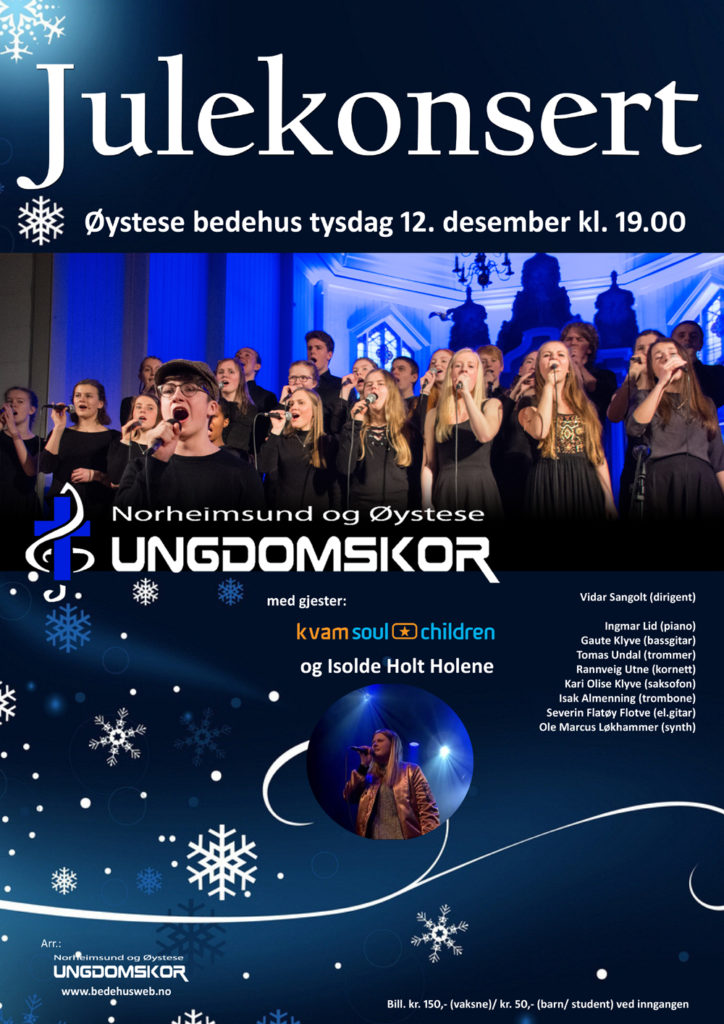 Julekonsert 12. desember i Øystese! – bedehusweb.no